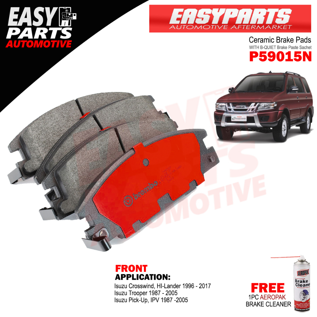 Brembo Brake Pads P59015N Isuzu Crosswind, Hi-lander, Trooper Front ...