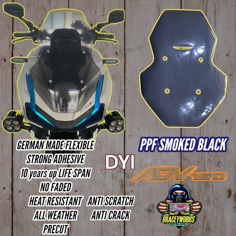 ADV 160/ FALCON 180i WINDSHIELD PRECUT PPF DECALS FILM (PLUG N PLAY ...