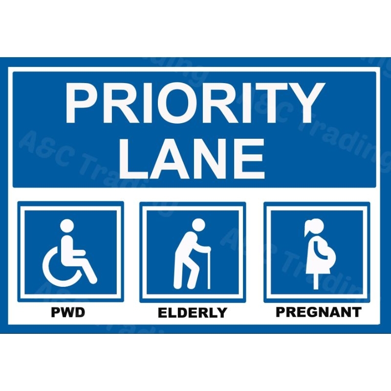 Priority Lane Signage A4 Sized | Shopee Philippines