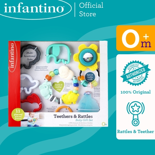 Infantino Teether & Rattles Baby Gift Set (BPA-Free) | Complete Newborn ...