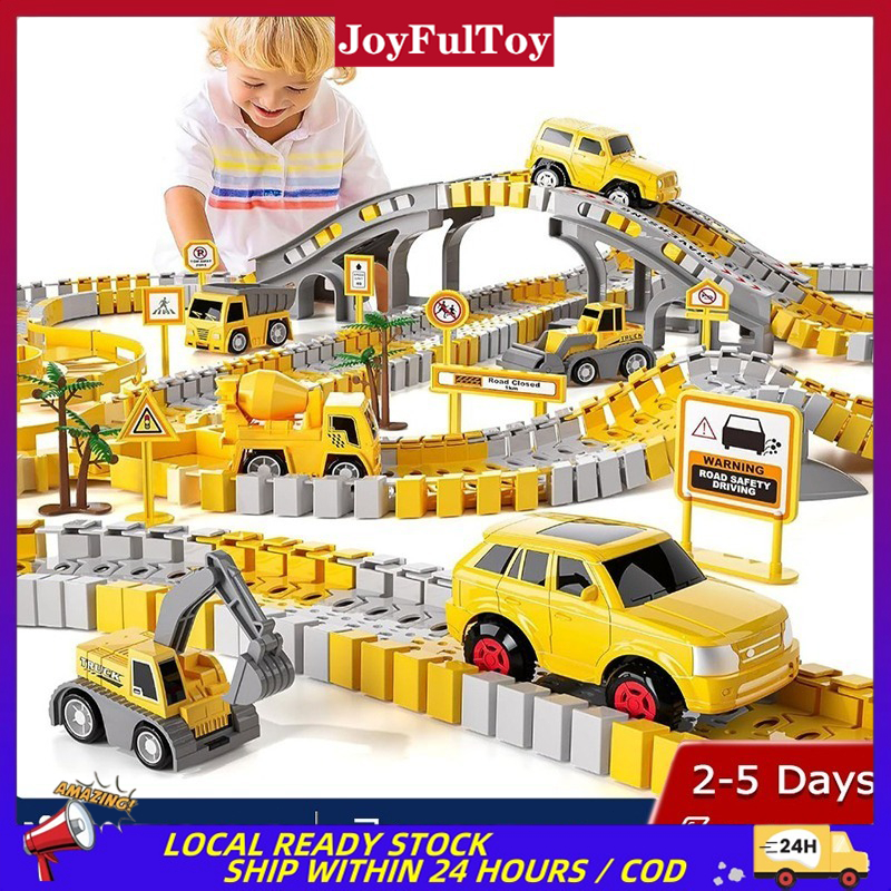 【COD】Train Toy Set for Kids Electricity Track Car Toys Engineering ...