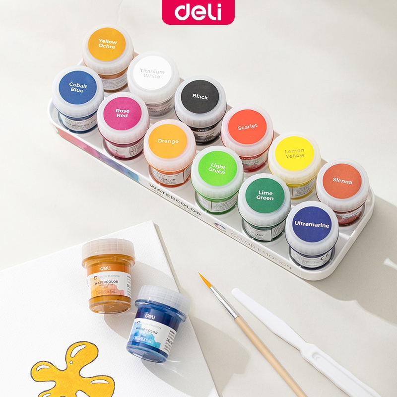 Deli 6/8/12 Color 15ml Emotion Watercolor Set EC22 | Shopee Philippines