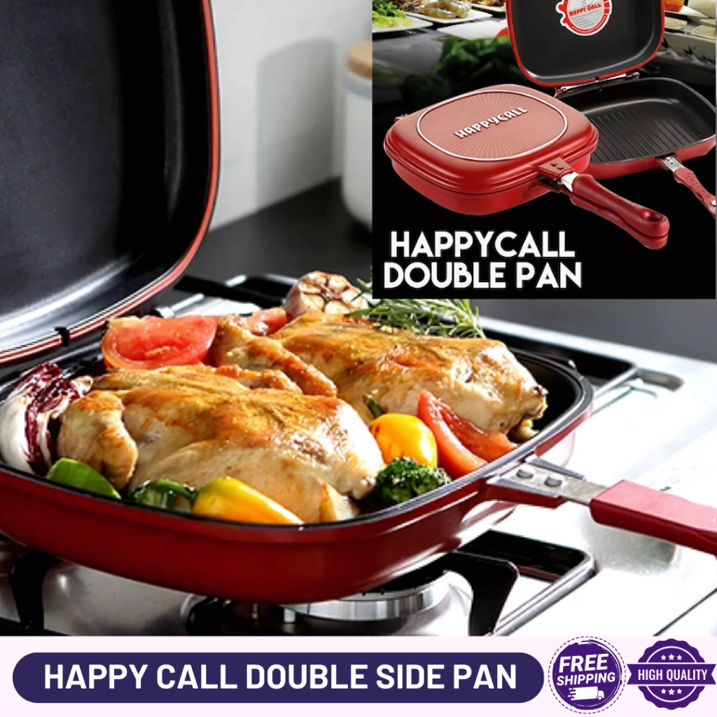 Happy Call Double Sided Grill Pan | Non-Stick Frying Pan | Flip Pan for ...