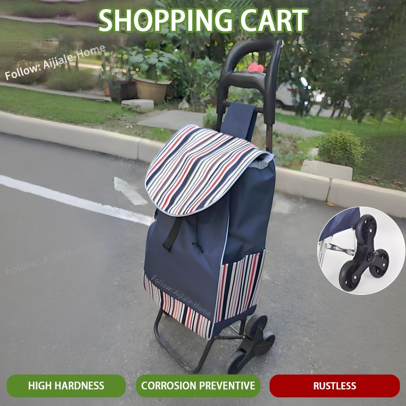 Folding Shopping Cart trollery Grocery Utility Cart Storage Trolley ...