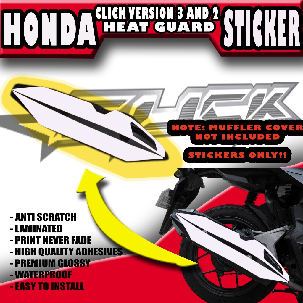 HONDA CLICK HEATGUARD STICKER FOR VERSION 3 MOTORCYCLE/ HONDA CLICK ...