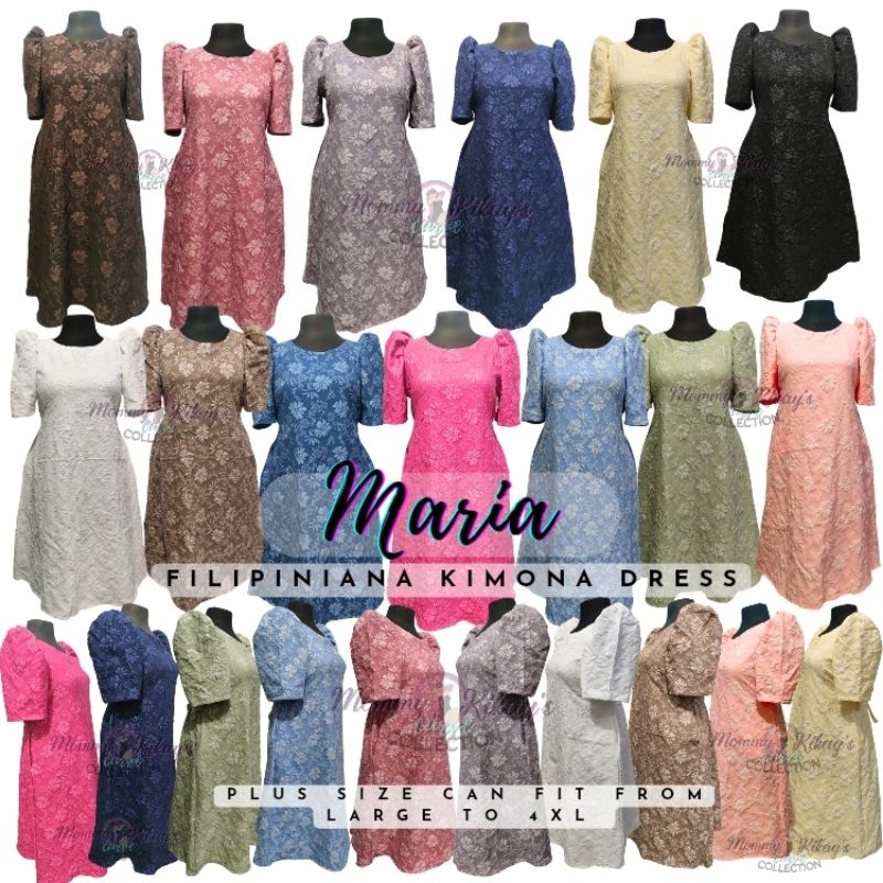 MK'S Collection| MARIA PLUS SIZE MODERN FILIPINIANA KIMONA DRESS ...
