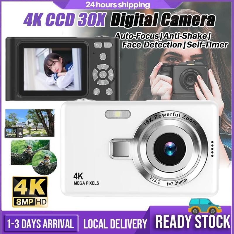 4K Portable Digital Camera – HD Mini Pocket Camera with 30X Zoom ...