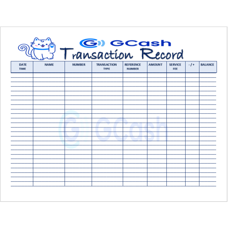 Gcash Transaction Record/Form (100 sheet per pad) | Shopee Philippines