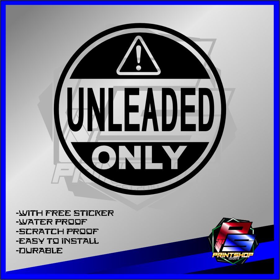 Unleaded fuel only | Decals | Vinyl Weather Proof | 3.25 inches ...