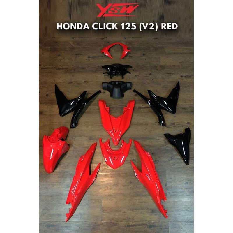 YSW COVER SET HONDA CLICK 125 (V2) RED ( MADE IN THAILAND ) | Shopee ...