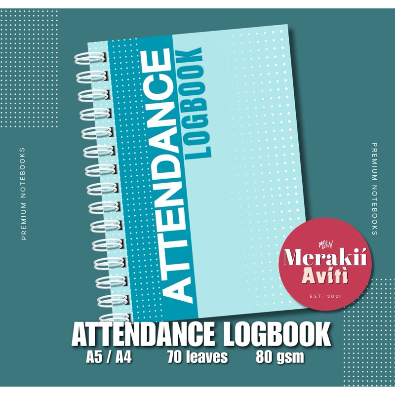 ATTENDANCE LOGBOOK | 70 LEAVES | Shopee Philippines