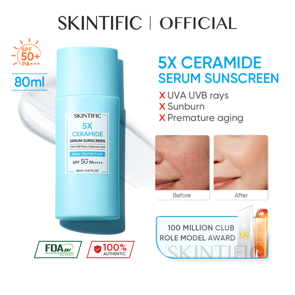 [80ml] SKINTIFIC Sunscreen 5X Ceramide Serum 30ml/5ml Sunscreen Stick ...