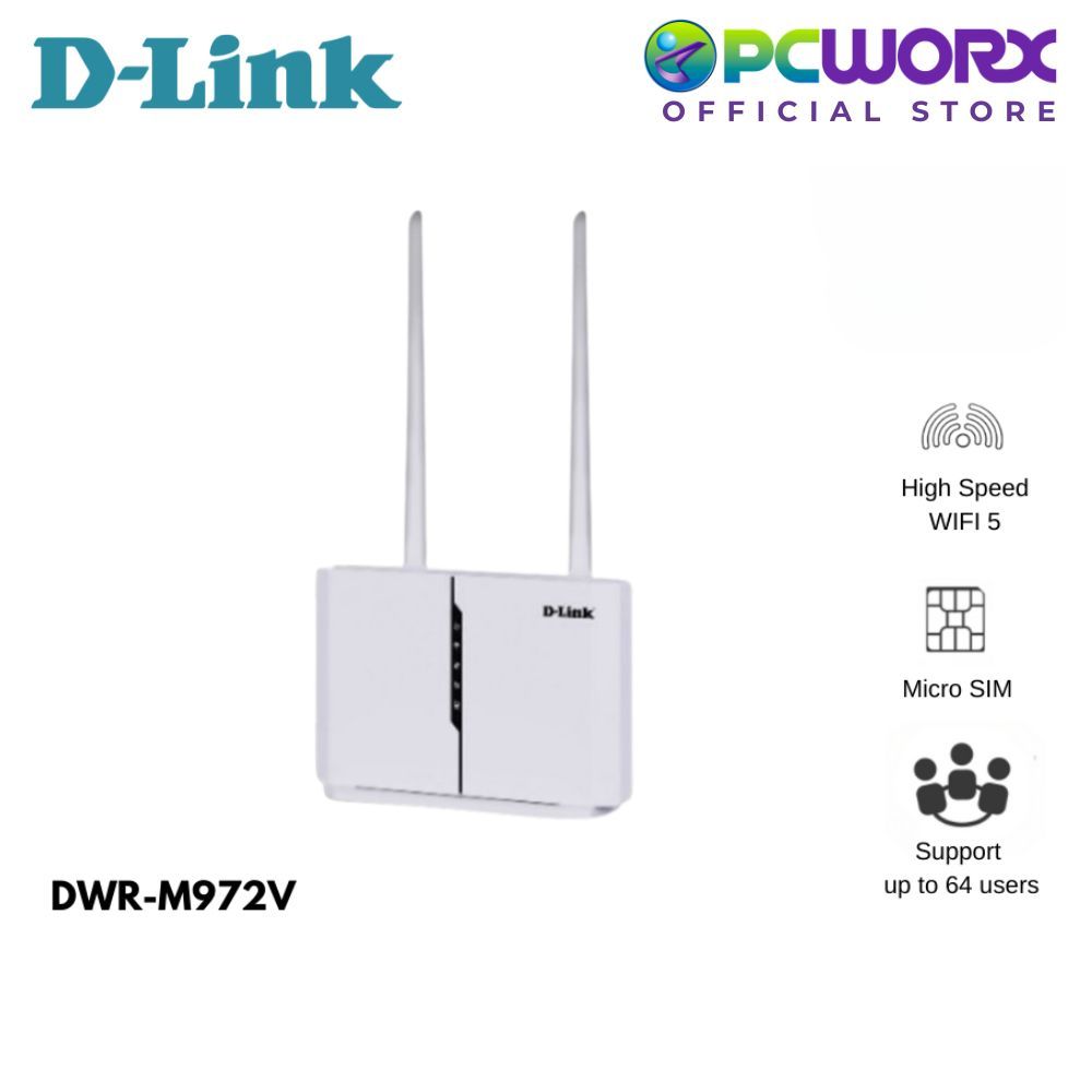 D-Link DWR-M972V 4G LTE Cat 7 Wi-Fi 5 Battery-Back VoLTE Telephony Gigabit Mobile Router ...