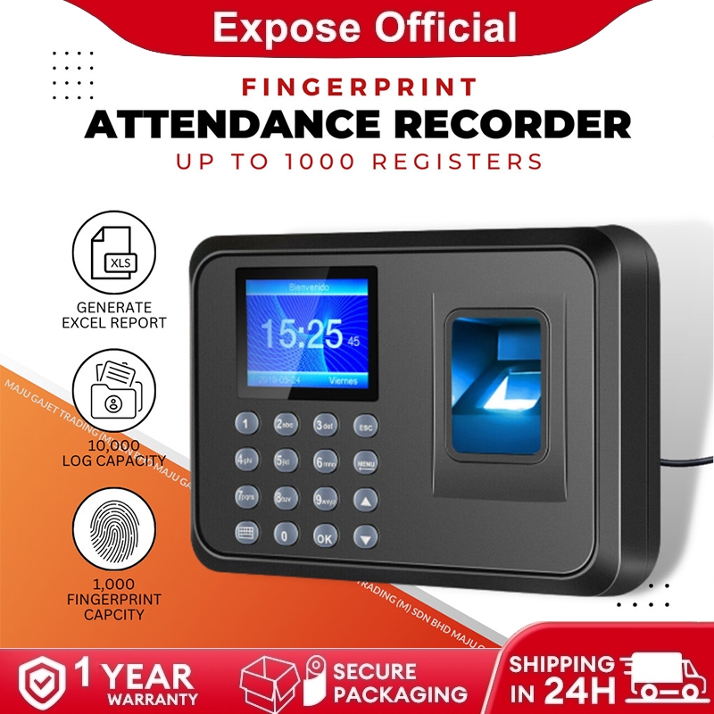 Biometric Fingerprint Attendance Thumbprint Machine Mesin Kedatangan ...