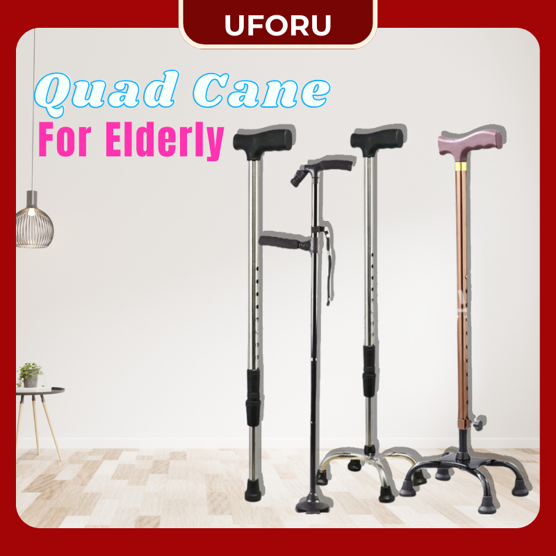 Quad Cane For Adults Lightweight 4-legged Walking Stick Eliable Cane ...