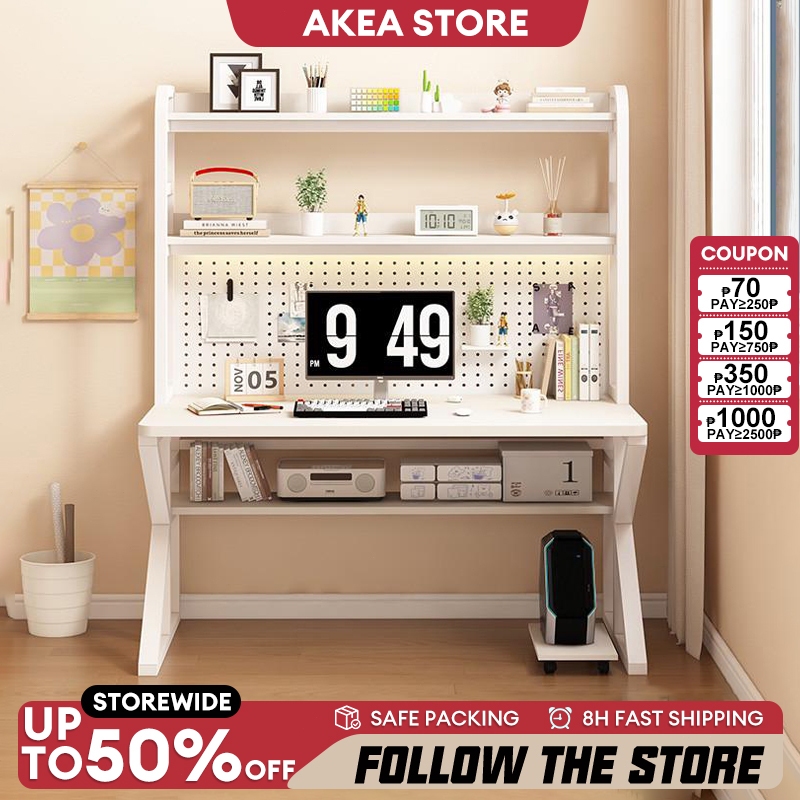 【Ship Today】Study Table With Bookshelf Desk Table Office Table Double ...