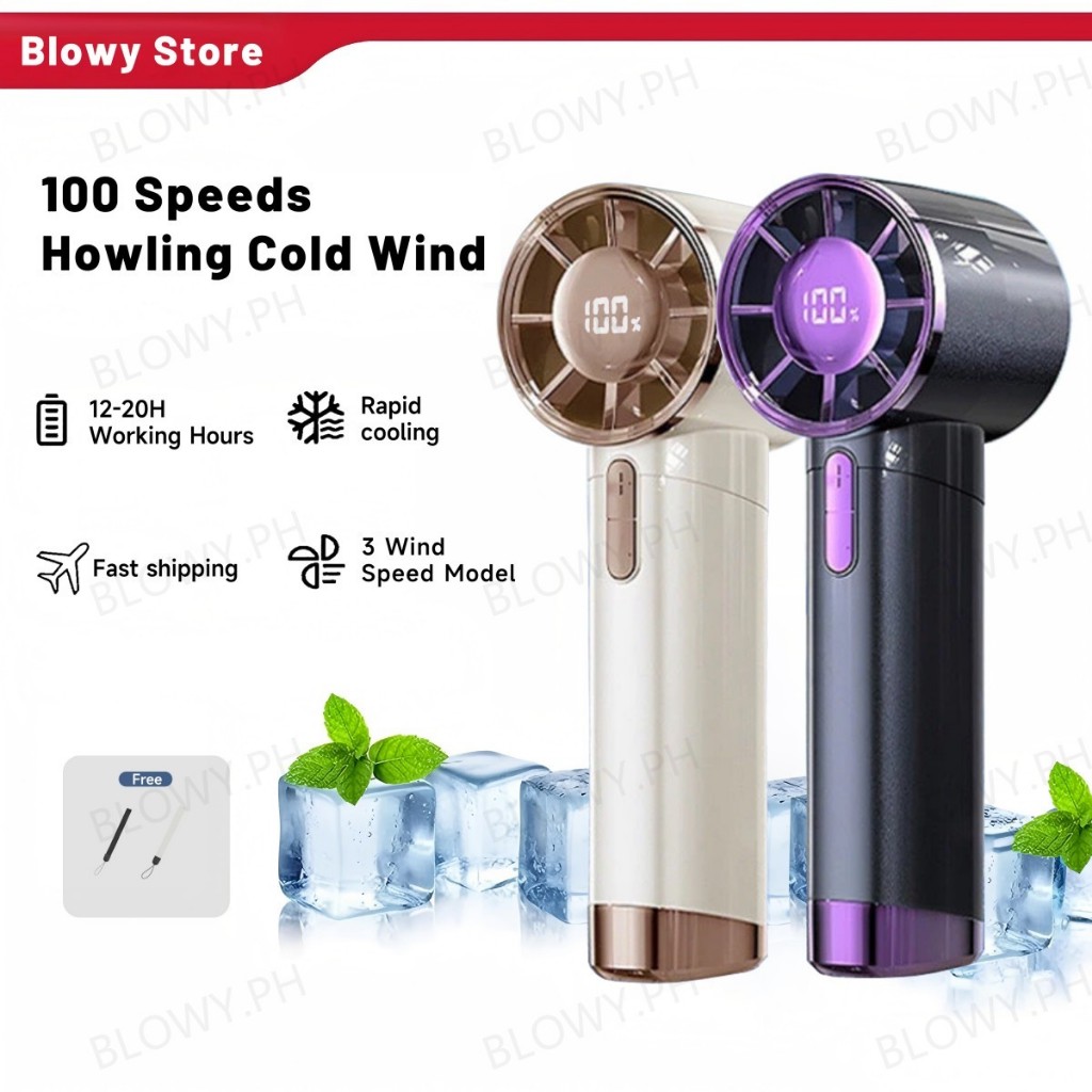Handheld Mini Fan 100 speed turbo handheld portable fan ultra-quiet ...