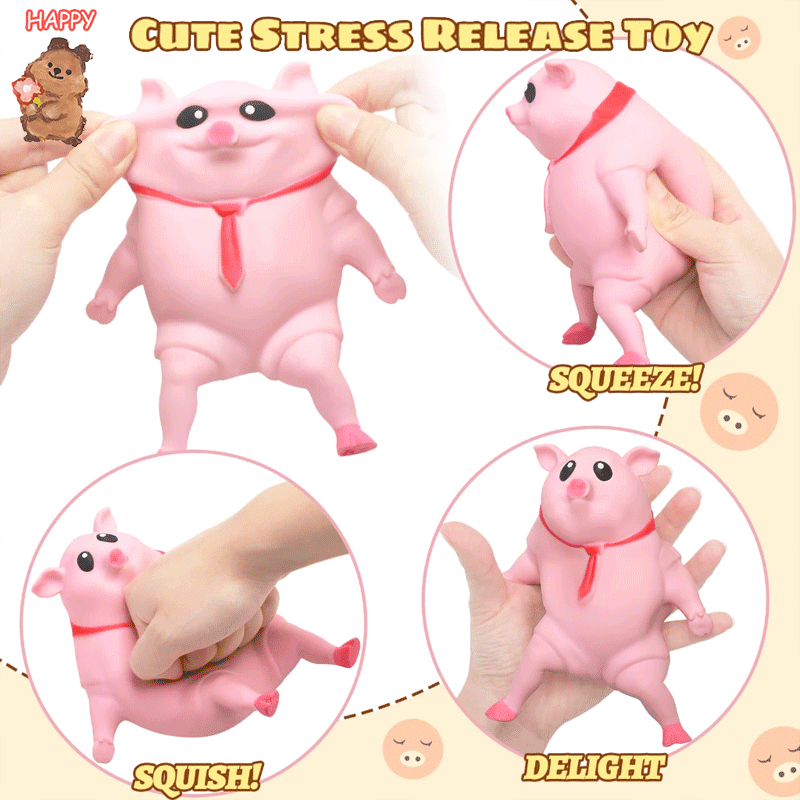 Cute Pink Pig Squeeze Toy Piggy Stress Relieving Toy 3D Animal ...