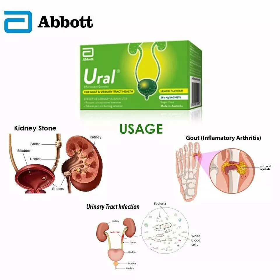 Ural Effervescent Powder Urinary Alkalizer 4g 1 Sachet Abbott | UTI ...