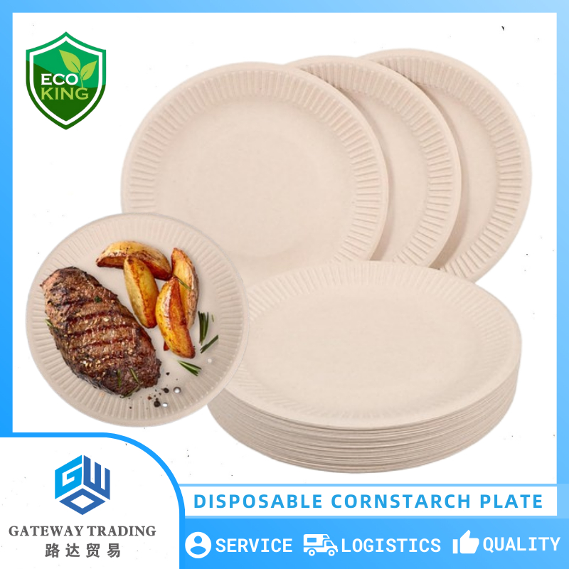 Eco King 50Pcs Cornstarch Plate Biodegradable Disposable High Quality ...