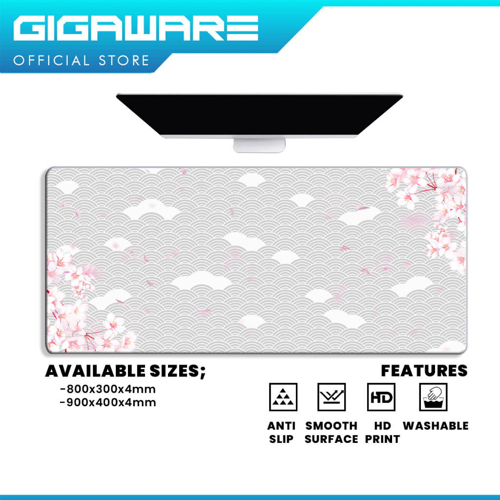 Gigaware Cherry Blossom Design Extended Mousepad Deskmat Large Gaming ...