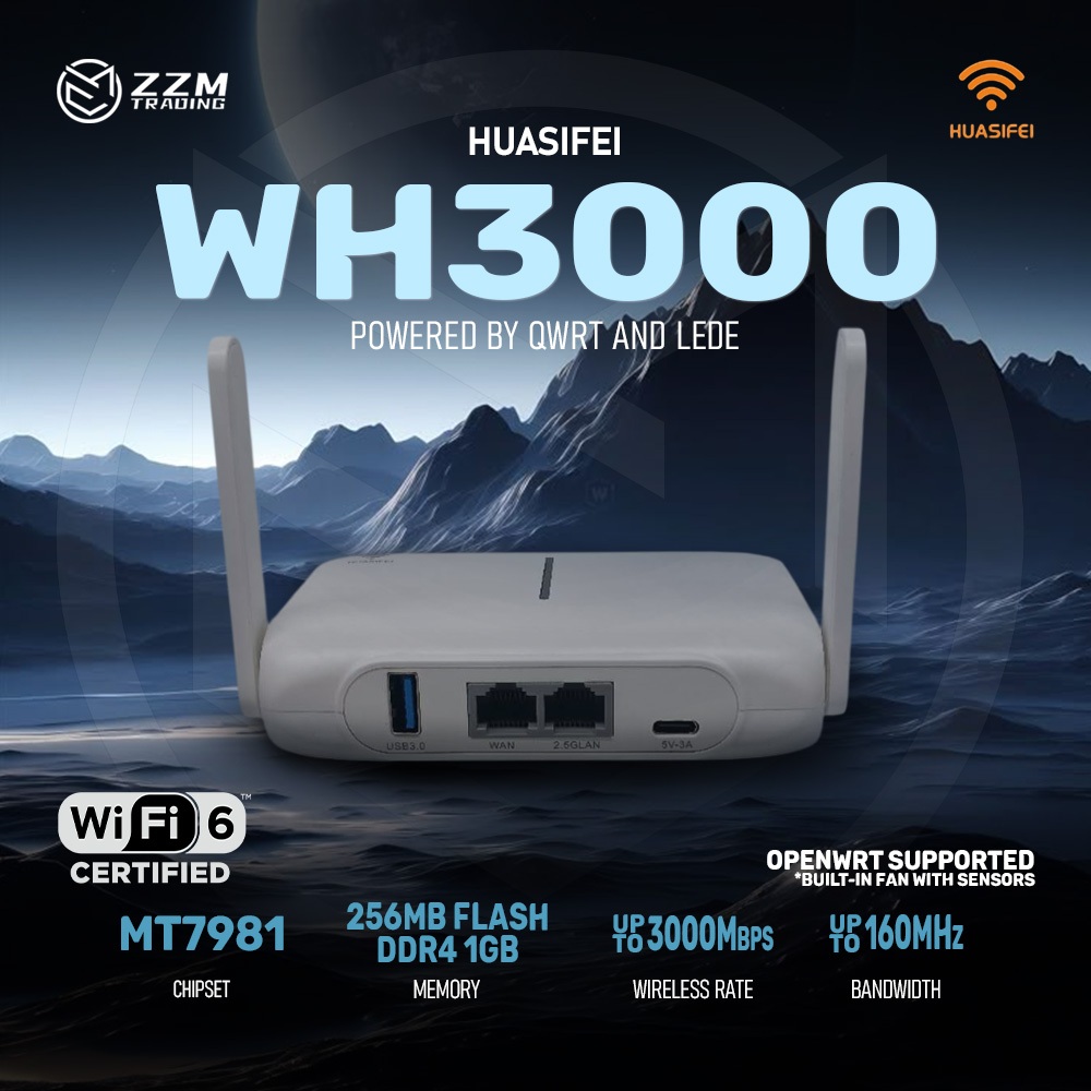 Huasifei WH3000 WiFi 6 Router AX3000 Dual-Band Portable 160MHz Smart ...