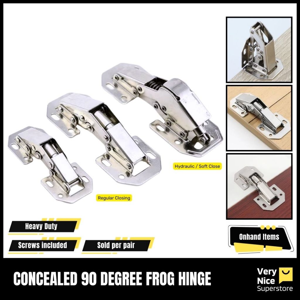 (2PCS) Concealed Frog Hinge 90 Degree Opening Cabinet Hinge | Shopee ...