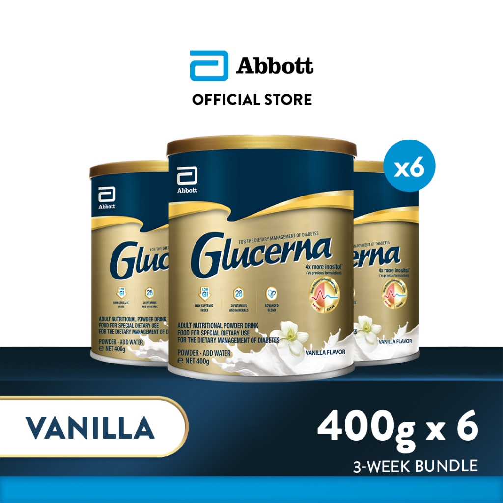 Glucerna Vanilla 400g Bundle of 6 for Diabetic Nutrition Powder Milk ...
