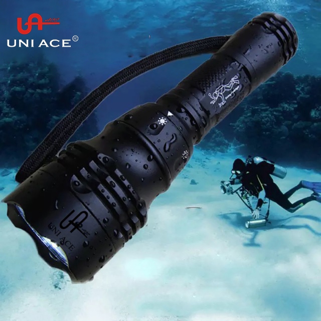 Scuba Diving LED Waterproof Flashlight-1000 Lumens Rechargeable Outdoor ...