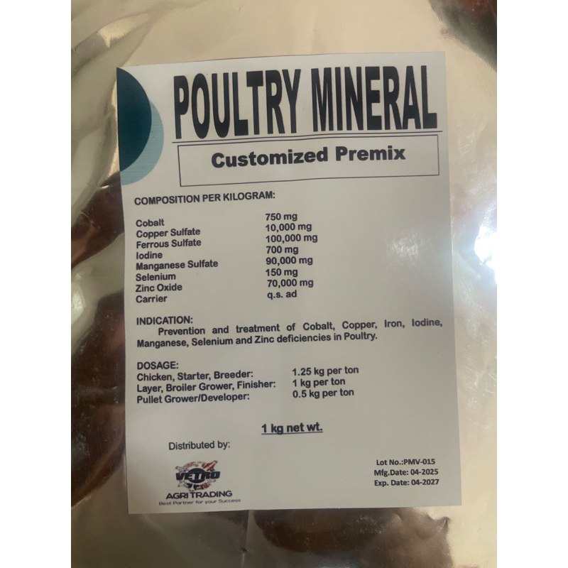 POULTRY MINERAL FEED PREMIX (Chicken Layer, Quail Layer, Broiler ...