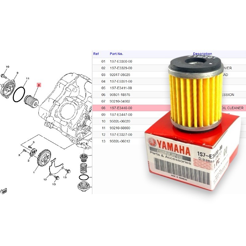 OIL FILTER ELEMENT SNIPER 135/150/155 | XMAX | TFX | R15 1S7-E3440-00 ...