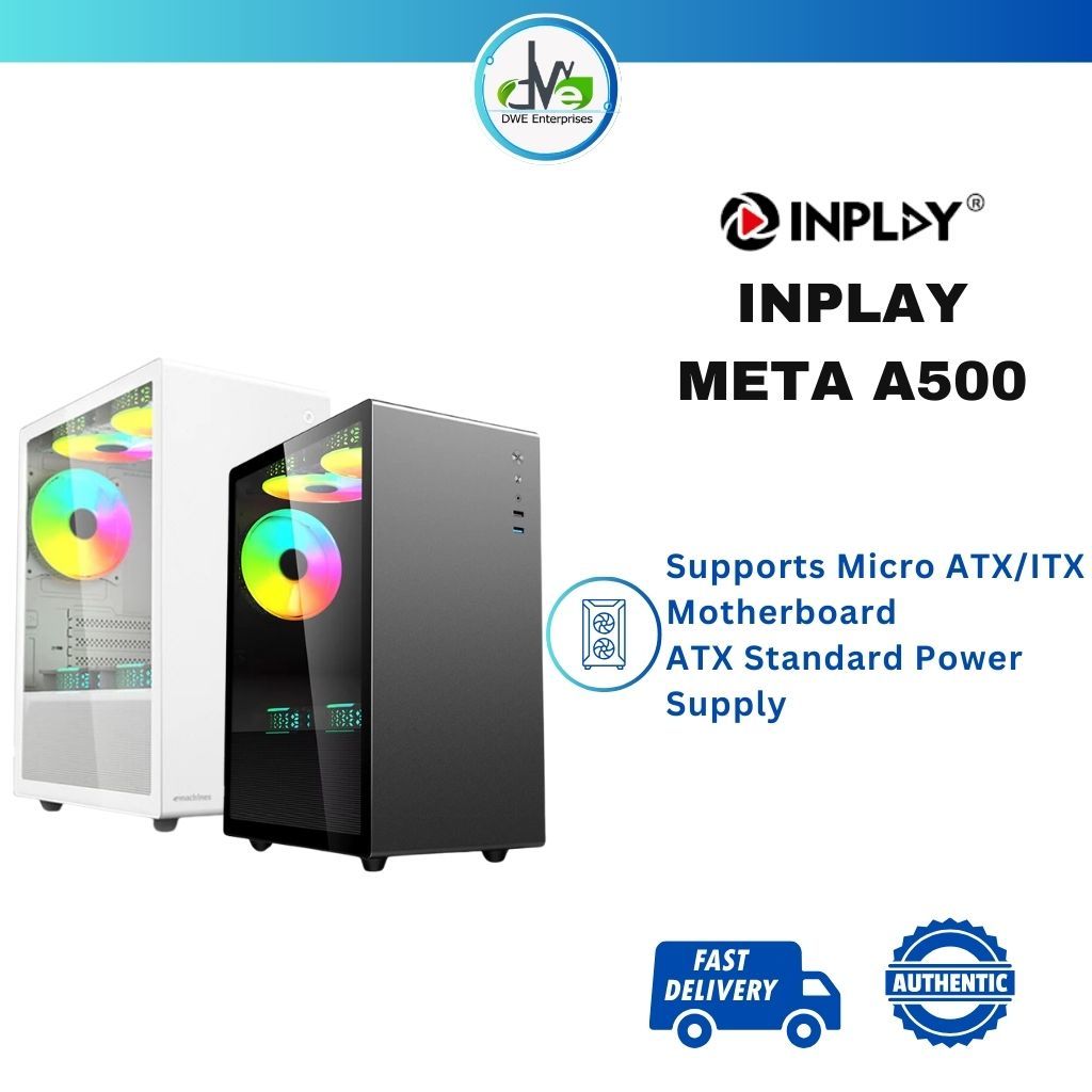 INPLAY META A500 WHITE/BLACK CPU TEMPERED MICRO ATX CASE | Shopee ...