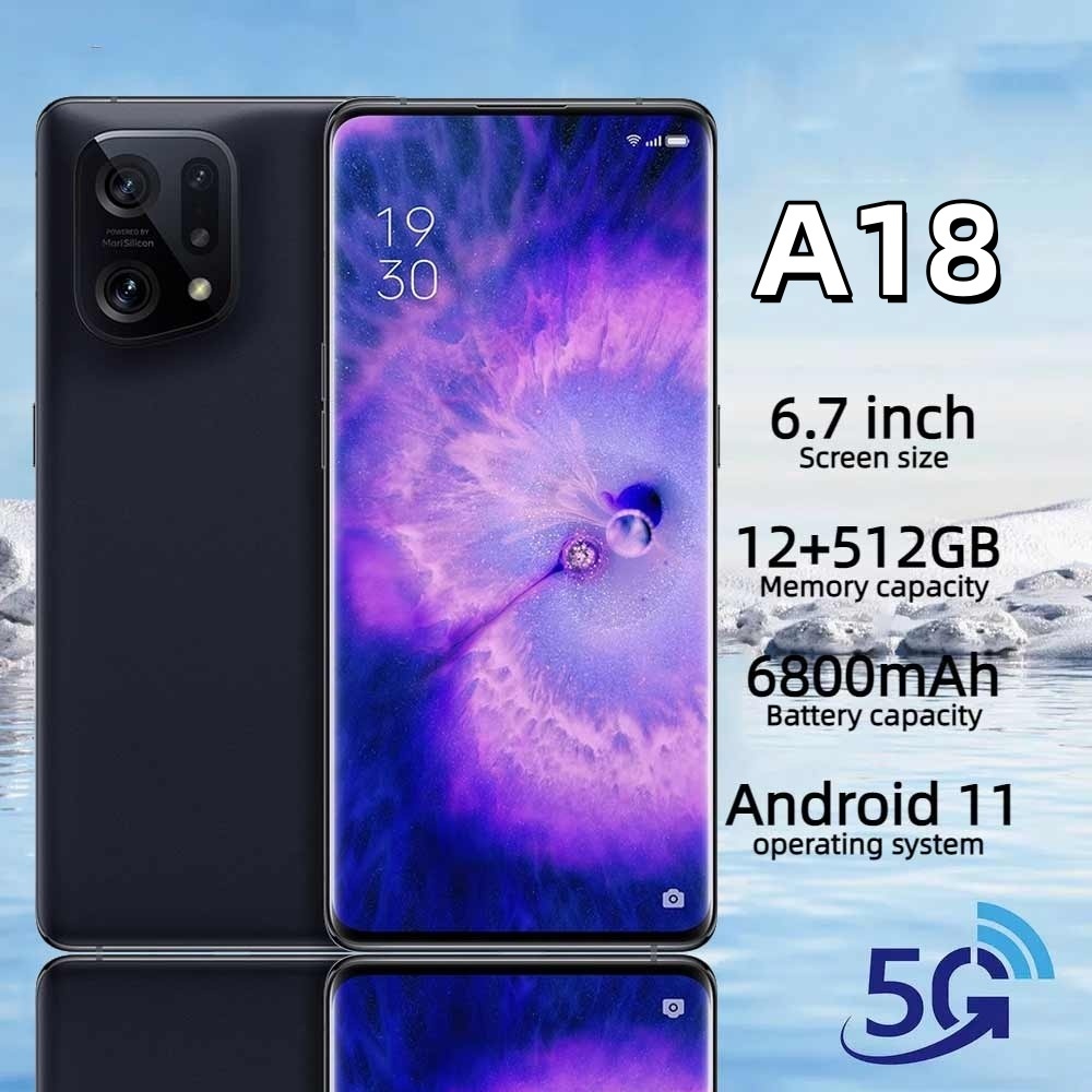 Original smartphone OPP0 A18 6.7-inch full screen phone RAM 12GB+ROM ...