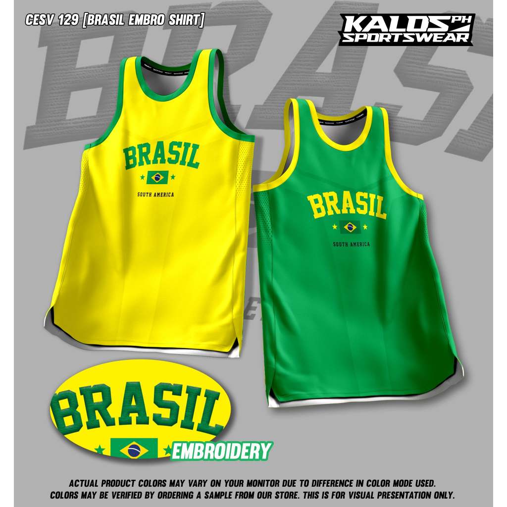 CESV 129 BRASIL EMBROID MICROCOOL JERSEY | Shopee Philippines