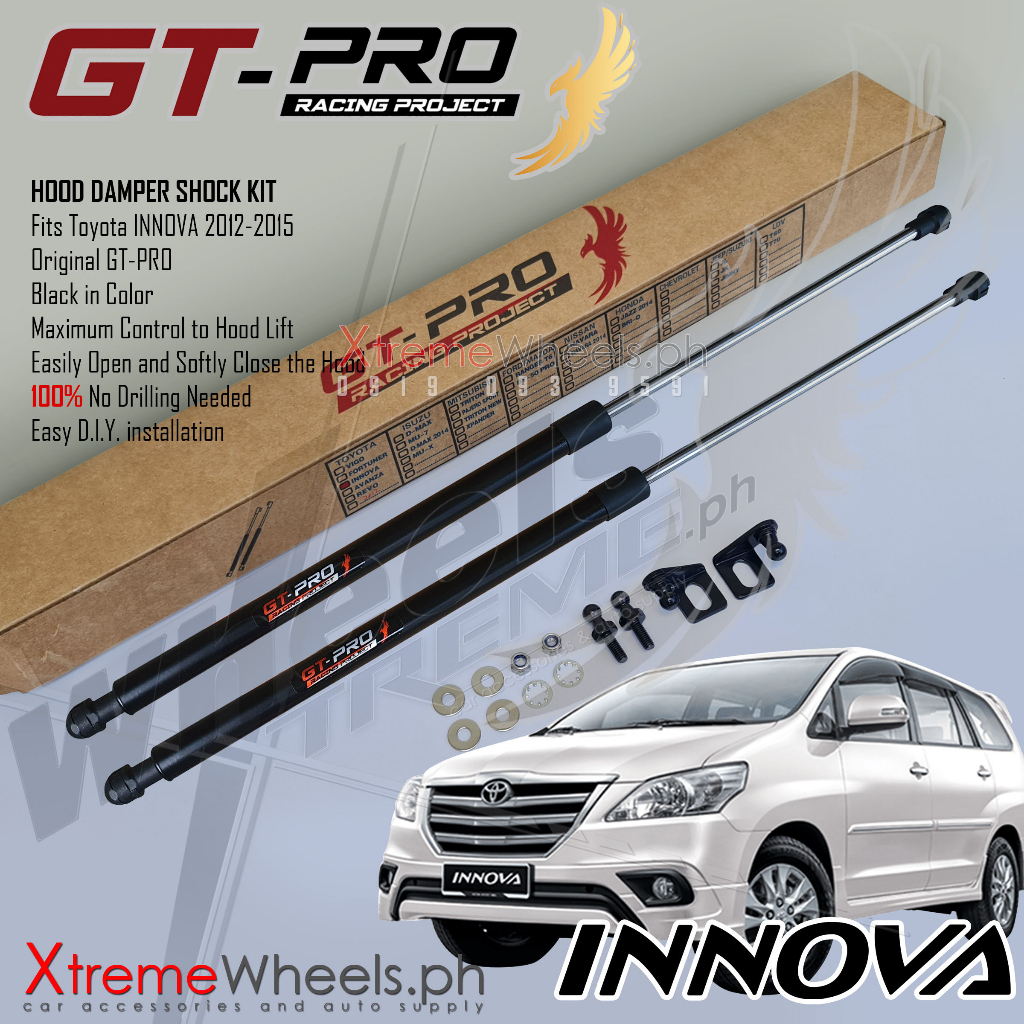 Toyota Innova 2005-2026 GT-Pro Black Hood Damper Shock Kit / Lift ...