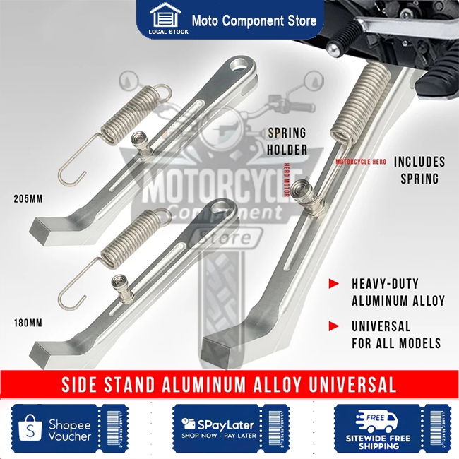Moto Side Stand 180mm Heavy-Duty Aluminum Alloy Universal | Shopee ...