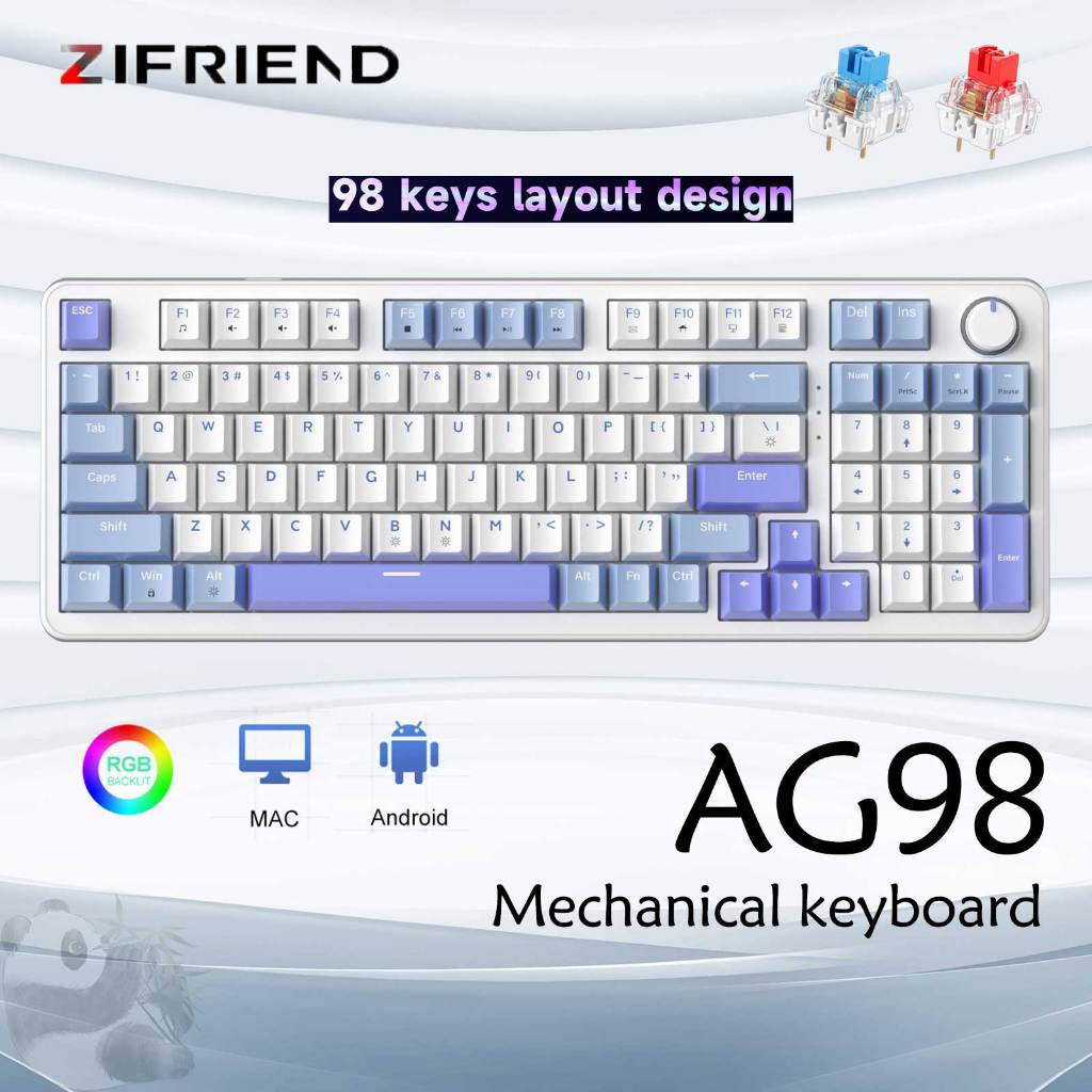 ZIFRIEND AG98 RGB Mechanical Keyboard – Pwedeng Palitan ang Switch ...