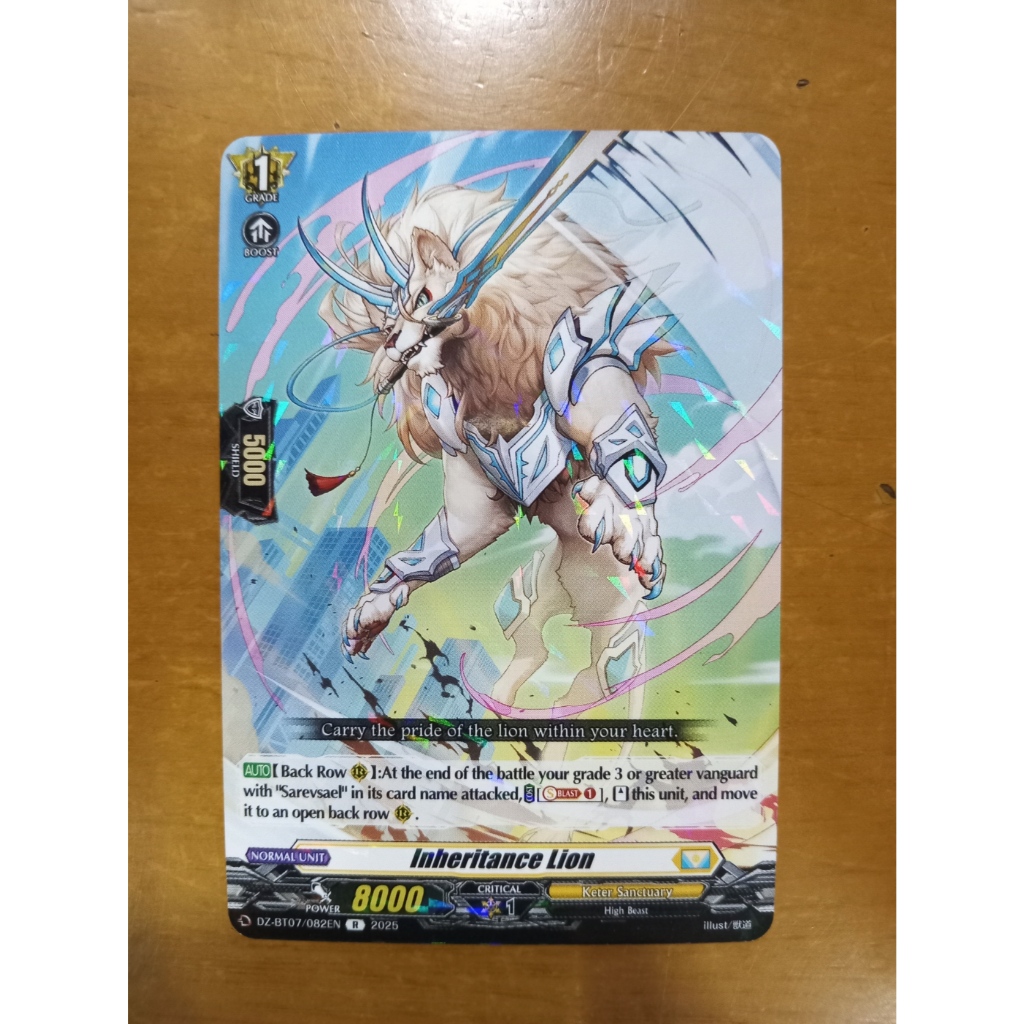 CFV Inheritance Lion R DZ-BT07 Keter Sanctuary Cardfight Vanguard English | Shopee Philippines