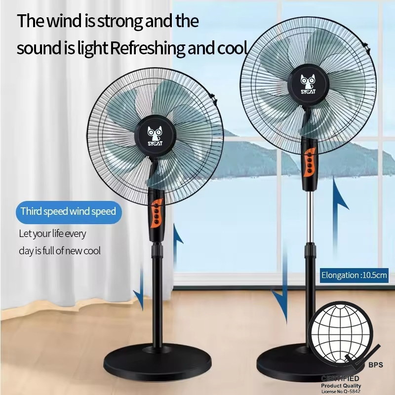 SYCAT-FS40 5 Blade Stand Fan Shakeable head Strong Wind Floor Fan ...
