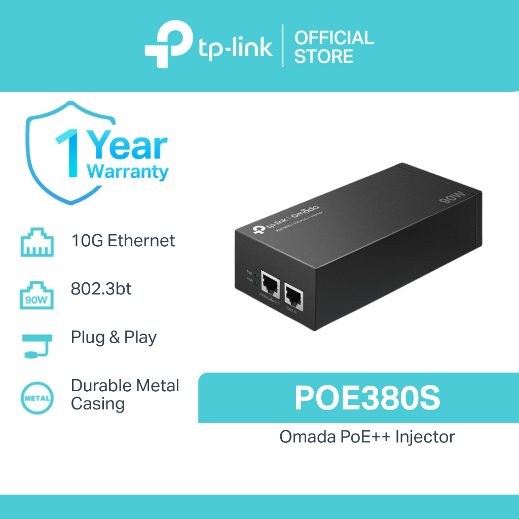 TP-Link | POE380S | Omada | Plug & Play | PoE++ | Injector | Shopee ...