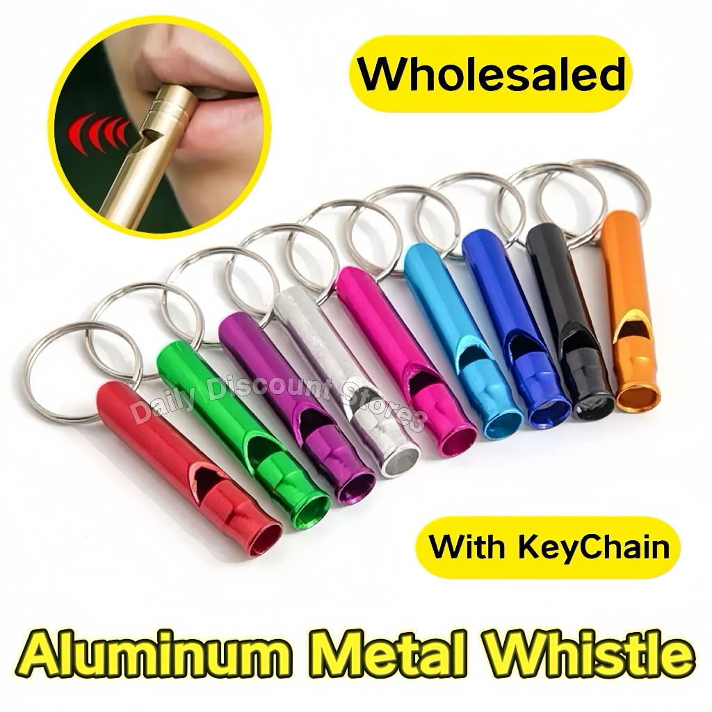 Aluminum Metal Whistle With Key Chain Camping Hiking Survival Outdoor ...
