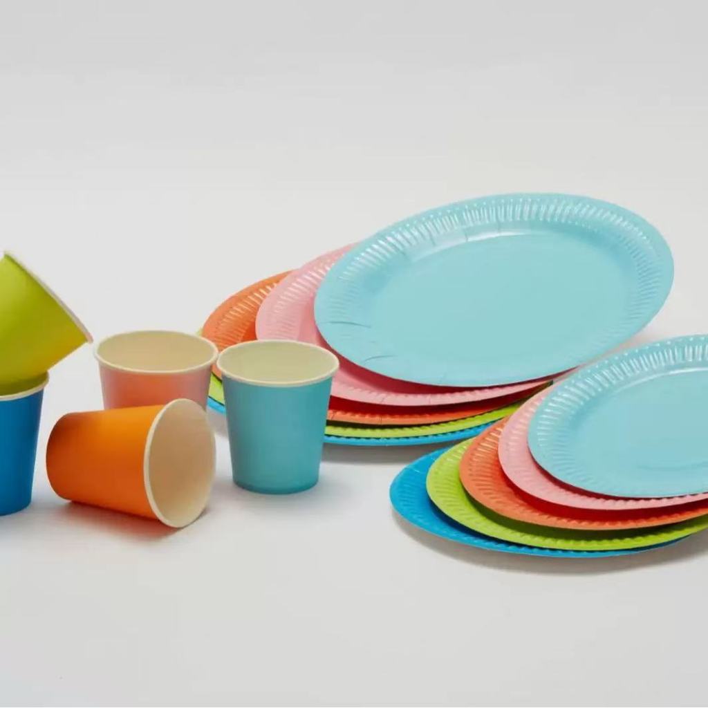 𝐏𝐚𝐫𝐭𝐲 𝐏𝐚𝐫𝐭𝐲 Plain 8oz Paper Cup or 9inch Paper Plate 10pcs 1 pack Party ...
