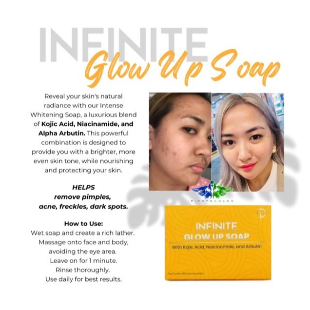 INFINITE GLOW UP soap with Kojic Acid, Niacinamide and Arbutin 120g ...