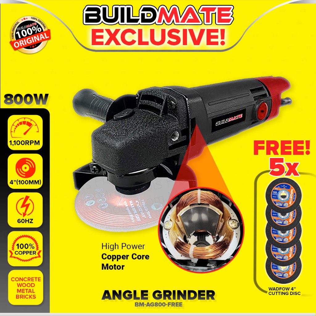 BUILDMATE Brand / Mailtank Angle Grinder 600W /680W /800W Metal Cutting ...