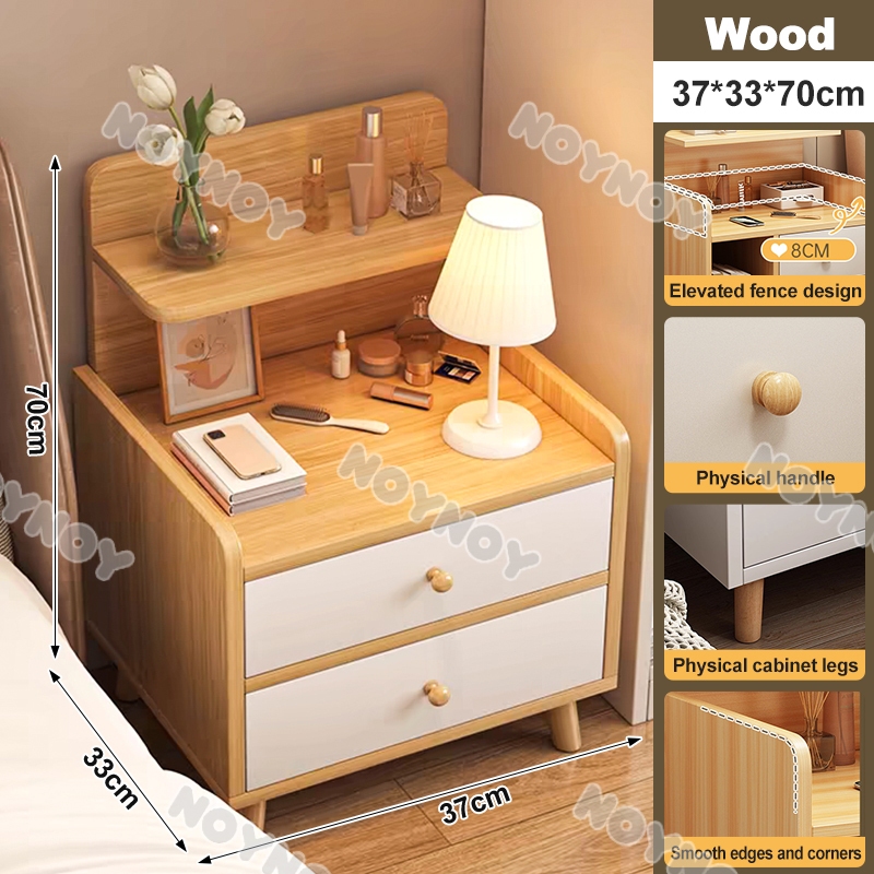 Wooden Bedside Cabinet With Drawer Storage Cabinet Side Table Storage ...