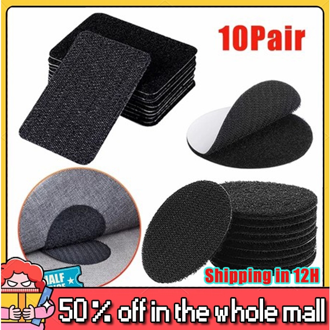 10 Pairs Self-adhesive Velcro Tape Fixing Round Hook and Loop Nylon ...
