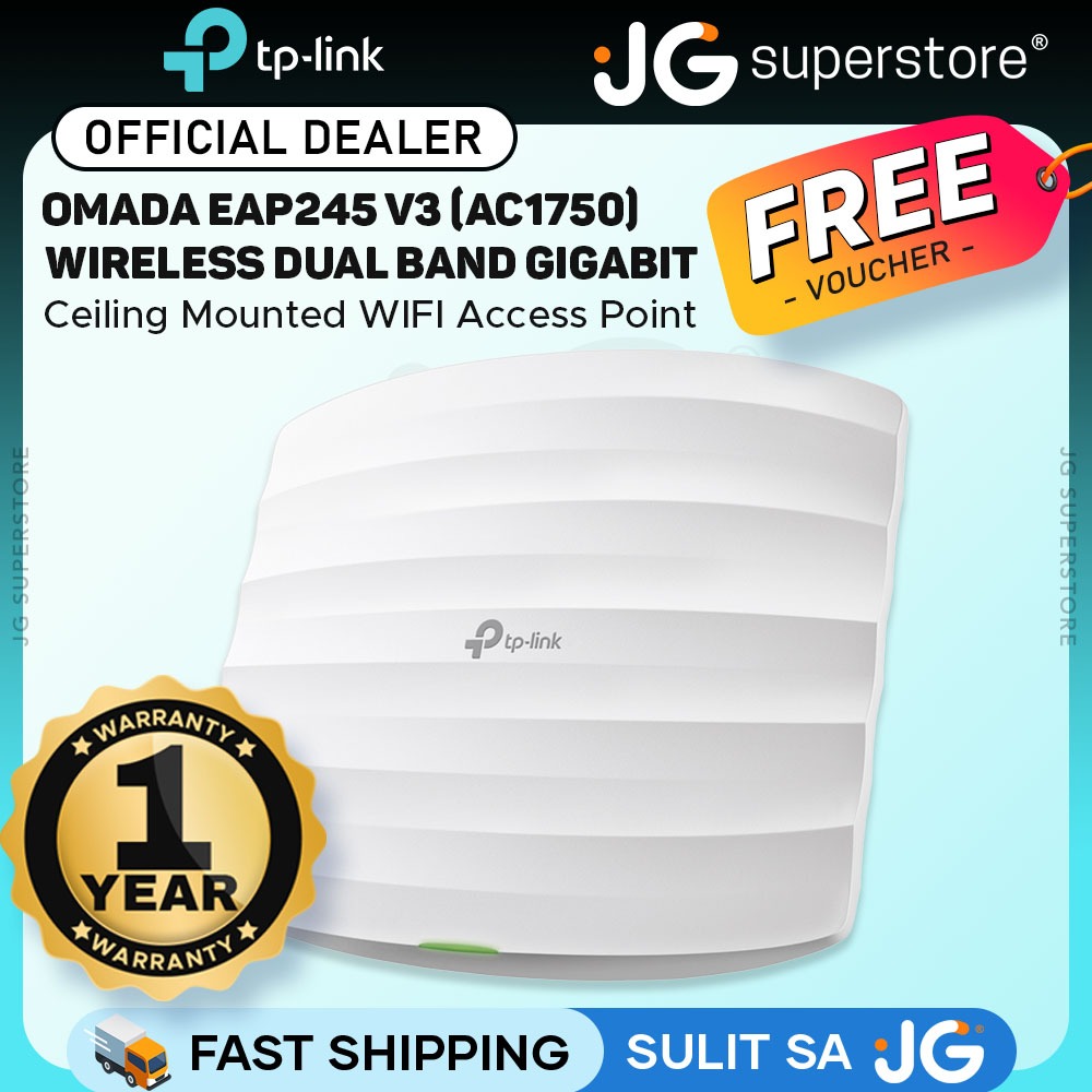 TP-Link Omada EAP245 AC1750 Wireless 2.4Ghz / 5Ghz Dual Band Gigabit ...