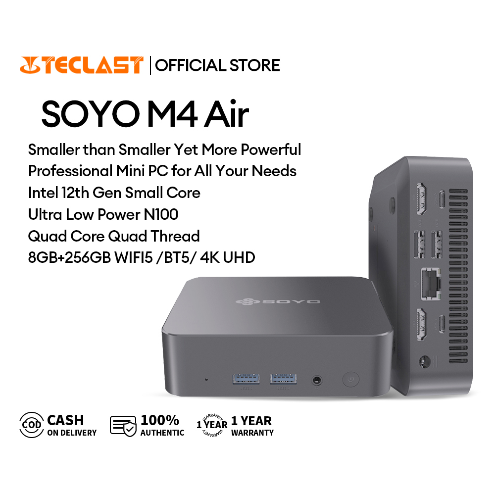 TECLAST SOYO M4 Air Mini PC 13th Gen Intel 4K UHD Graphics 4Core 4Threads 8GB+256GB BT5 WiFi ...