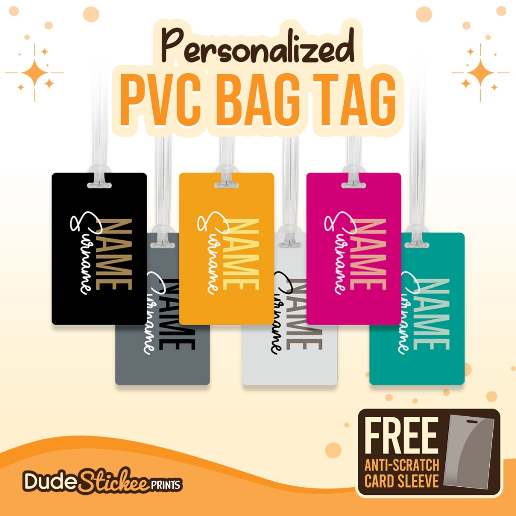Personalized PVC Bag Tag / Luggage Tag (Tricolor Design) | Shopee ...