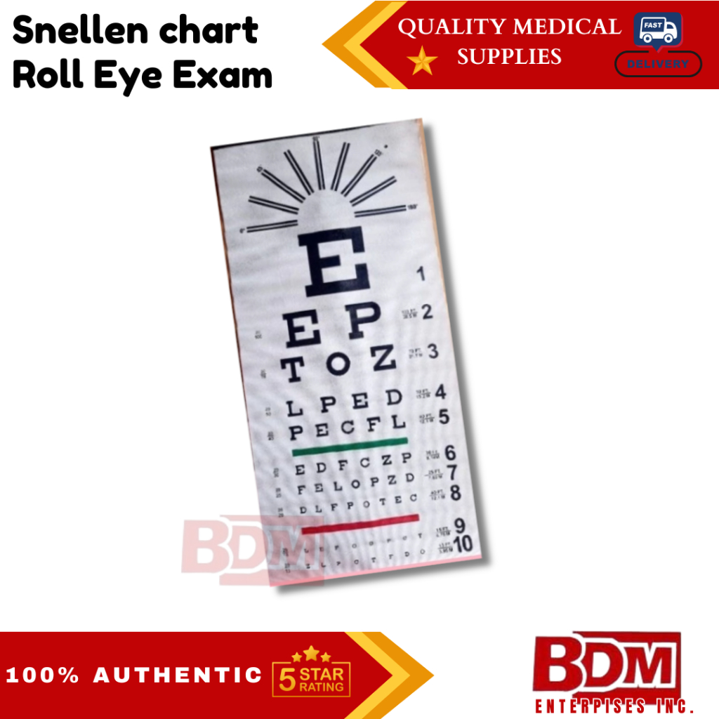 Snellen chart Roll Eye Exam Distance Visual Chart (Sold per piece ...